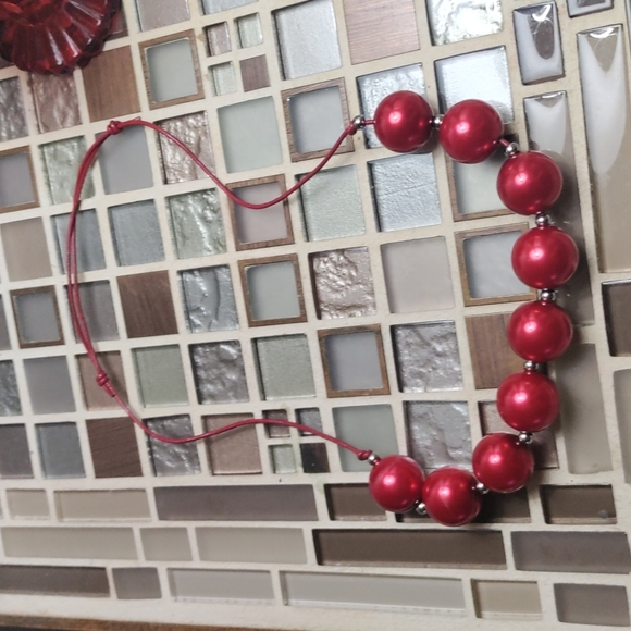 Vintage | Jewelry | Vintage Red Ball Necklace | Poshmark